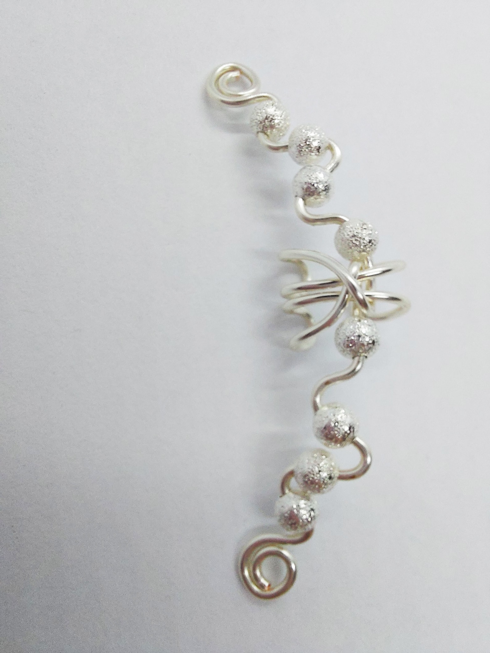 Silver Ear Cuff Glitter Silver Beads Large Ear Wrap - Etsy