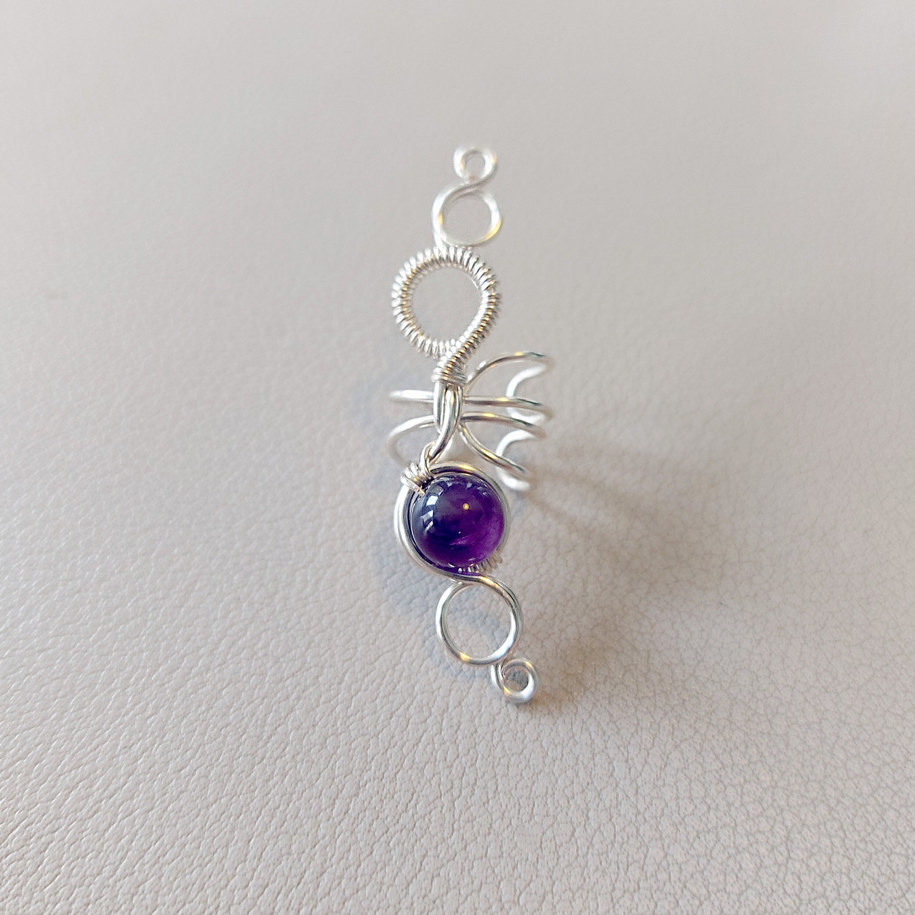 Silver Ear Cuff Purple Large Amethyst Ear Wrap - Etsy