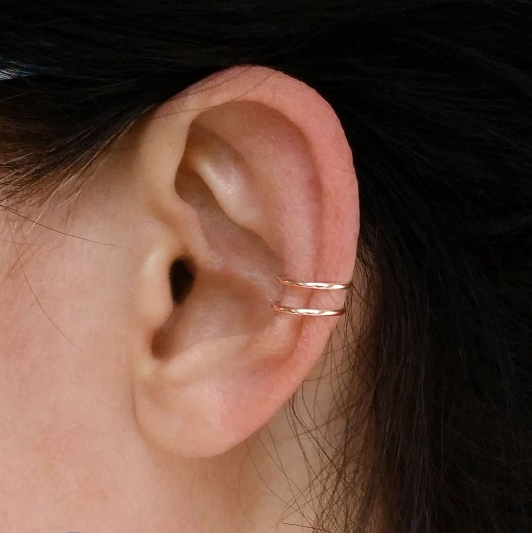 Gold Ear Cuff, Rose Gold Ear Wrap, Minimal Silver Ear Cuff, Cute Ear ...