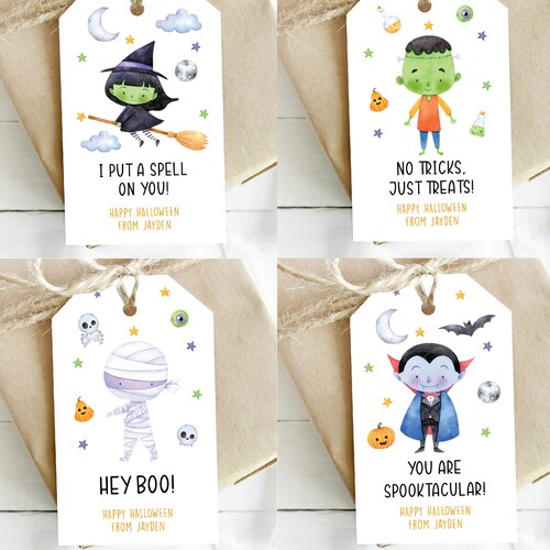 Printable Happy Halloween Gift Tag Trick or Treat Favor Bag - Etsy