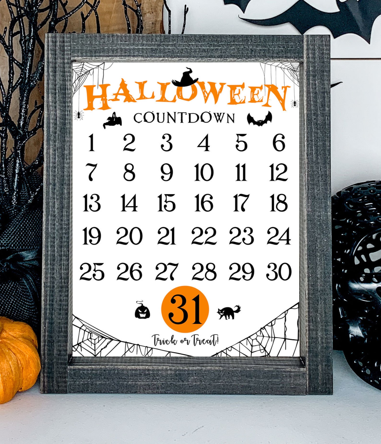 Printable Halloween Countdown Sign / Count Down to Halloween - Etsy