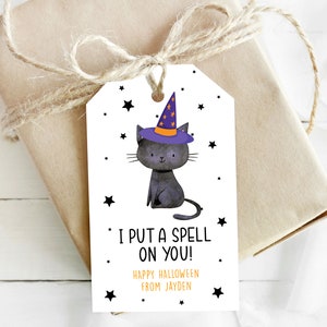 Cute Editable Halloween Treat Tags / Printable Halloween Party Treat ...
