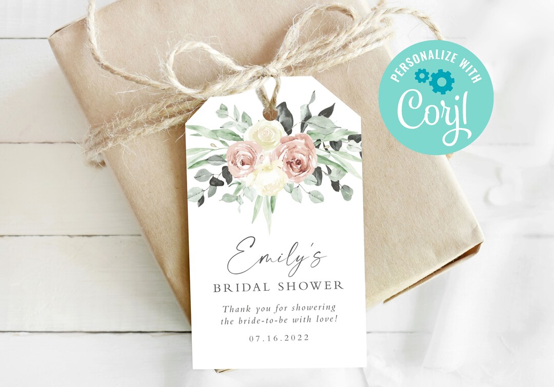 Boho Floral Favor Tags | Bridal Shower, Wedding (editable Template) - Etsy