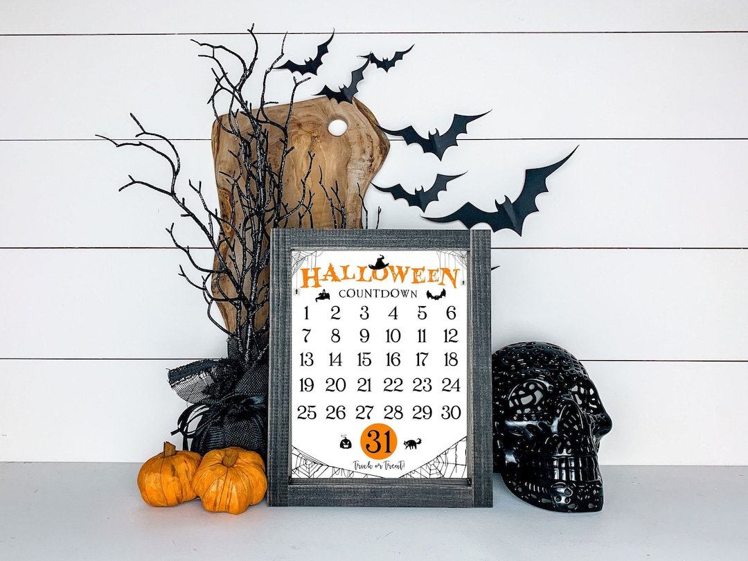 Printable Halloween Countdown Sign / Count Down to Halloween Calendar ...