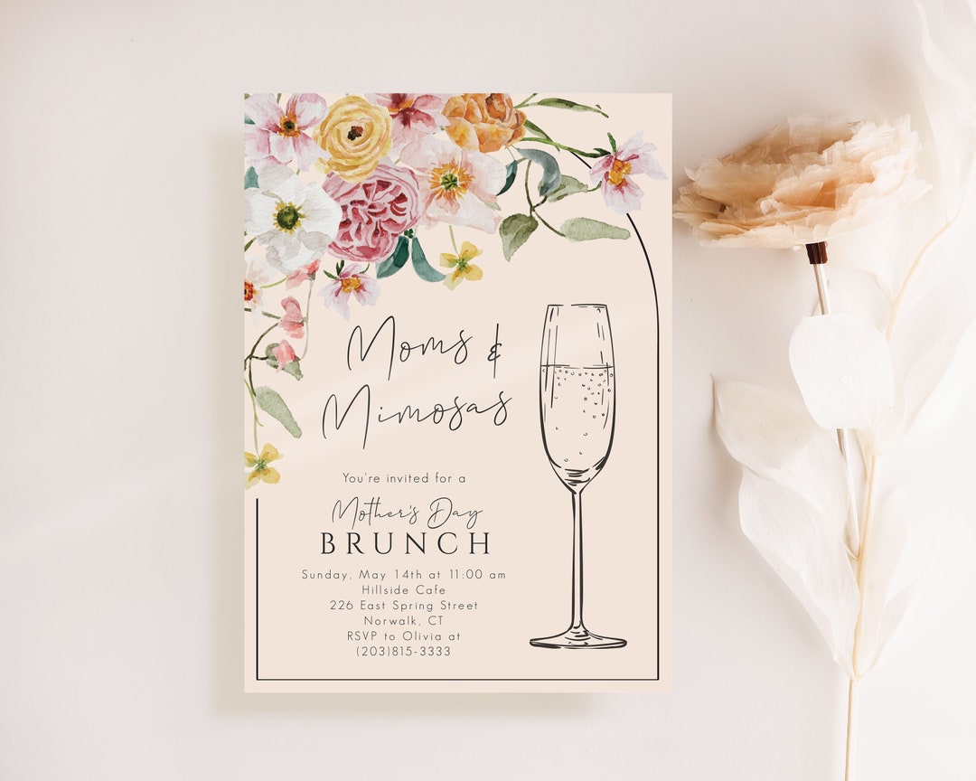 Mother's Day Brunch Invitations Template / Spring Floral Moms and ...
