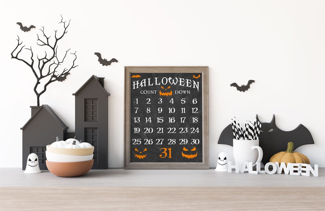 Printable Halloween Countdown Sign / Count Down to Halloween Calendar ...