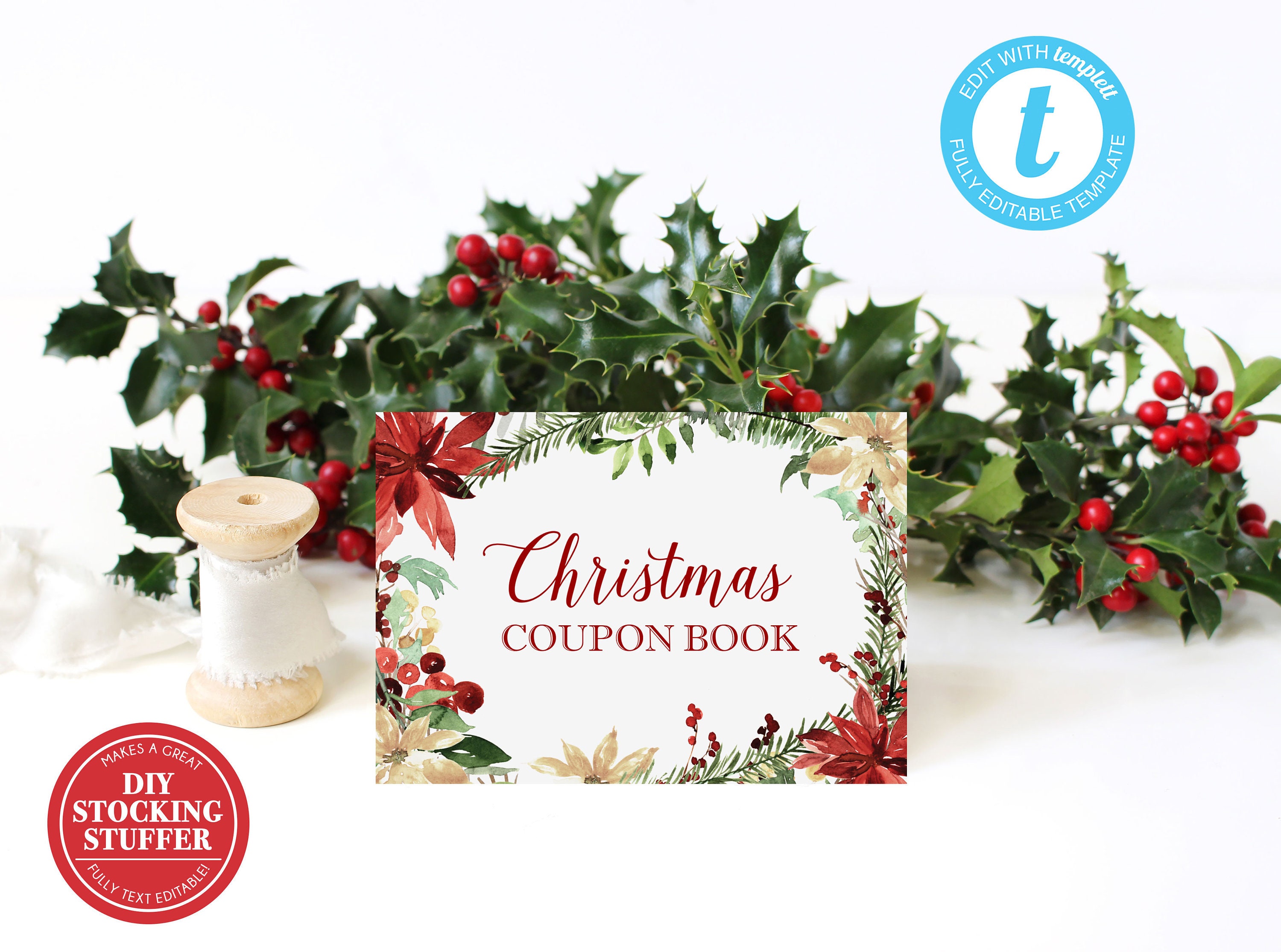 Printable Christmas Coupon Book TEMPLATE Editable Instant | Etsy