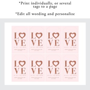 Love is All You Need Printable Valentine's Day Treat Tags / Valentine's ...