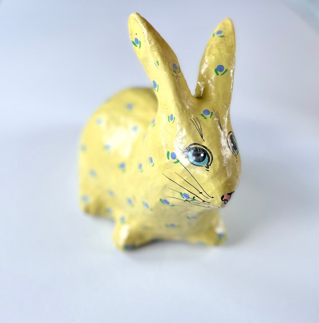 Vintage Papier-mâché Bunny - Etsy