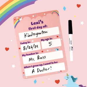 Personalized First Day of School Board: Reusable Dry Erase Sign - Etsy