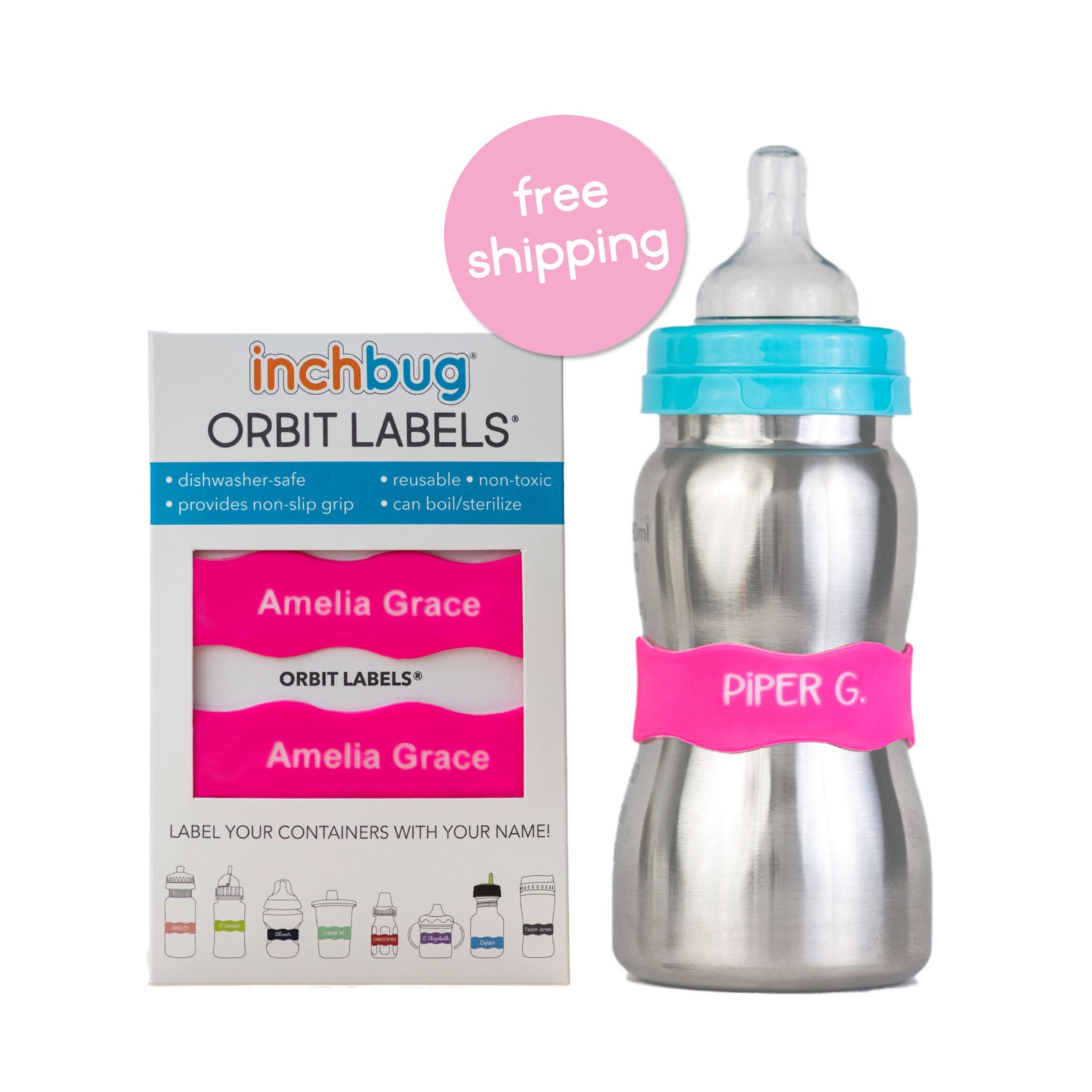 Personalized Orbit Labels 2.0 for Baby Bottles and Sippy Cups - Etsy