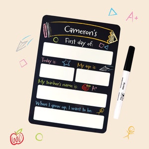 Personalized First Day of School Board: Reusable Dry Erase Sign - Etsy