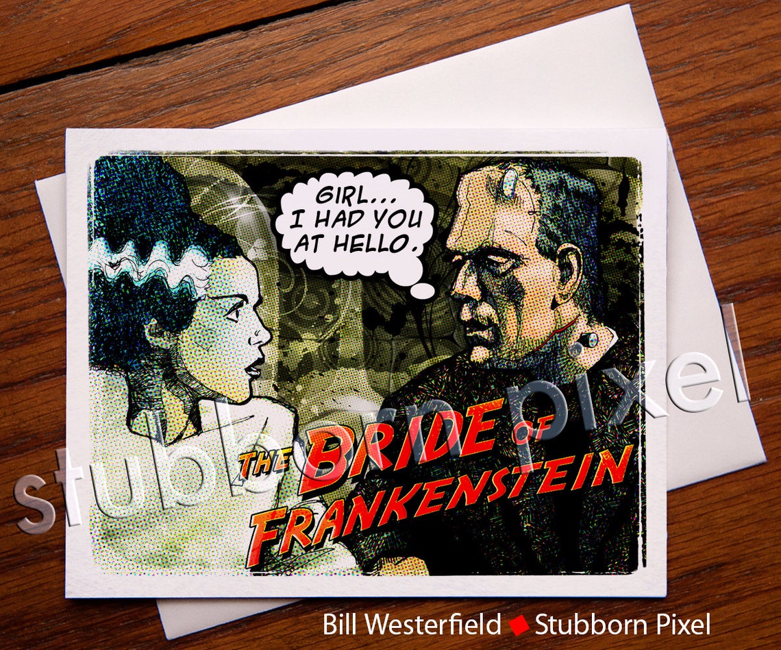 BRIDE OF FRANKENSTEIN - Greeting Card, Blank Card - Etsy