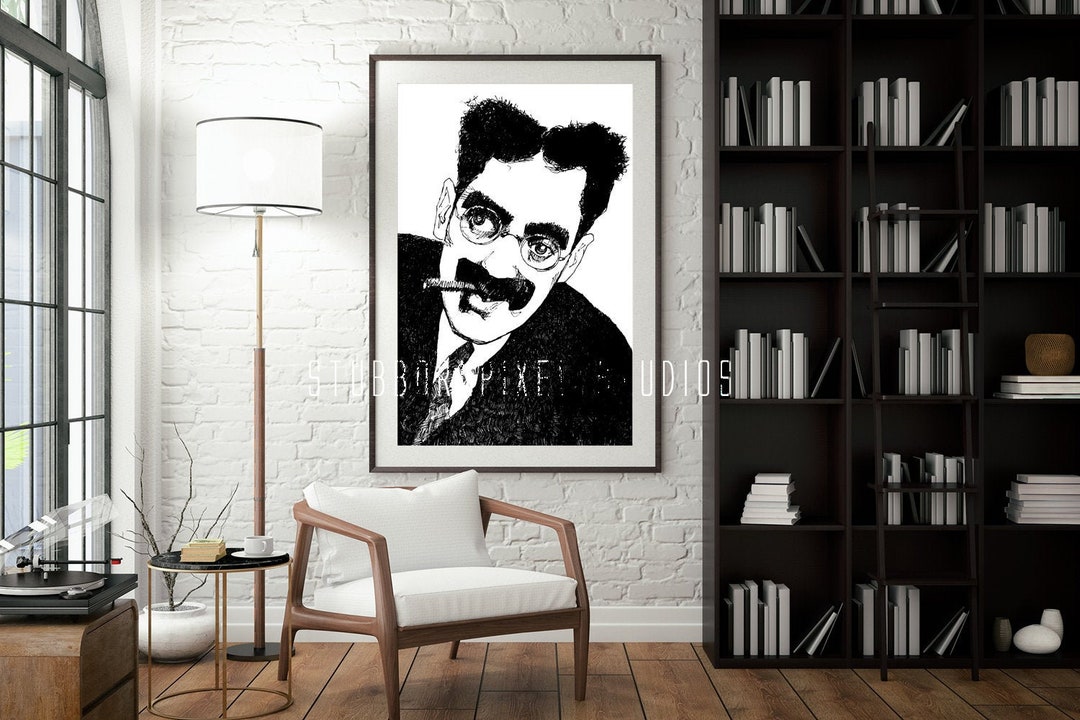 GROUCHO MARX Black and White Print Pen and Ink Drawing - Etsy Singapore