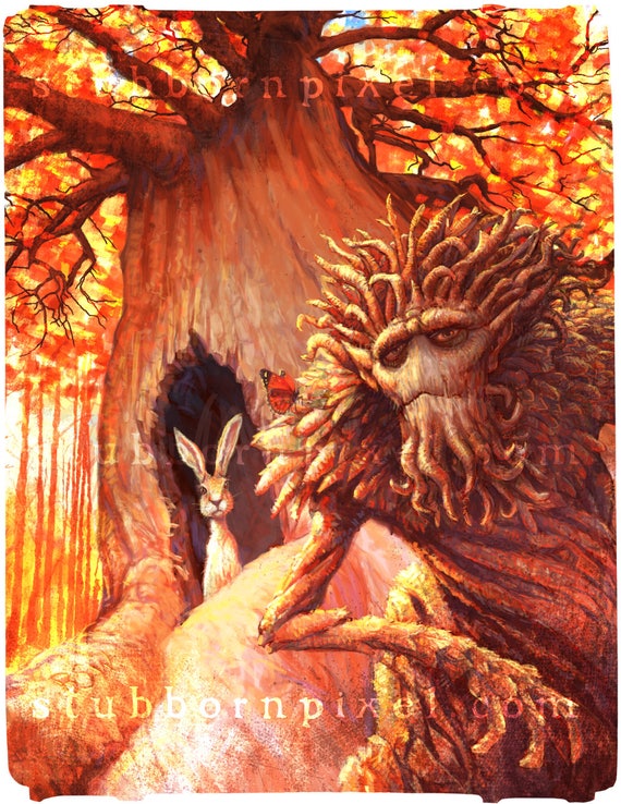 KUDA the Tree Troll Fantasy Art Giclee Archival Art Print | Etsy