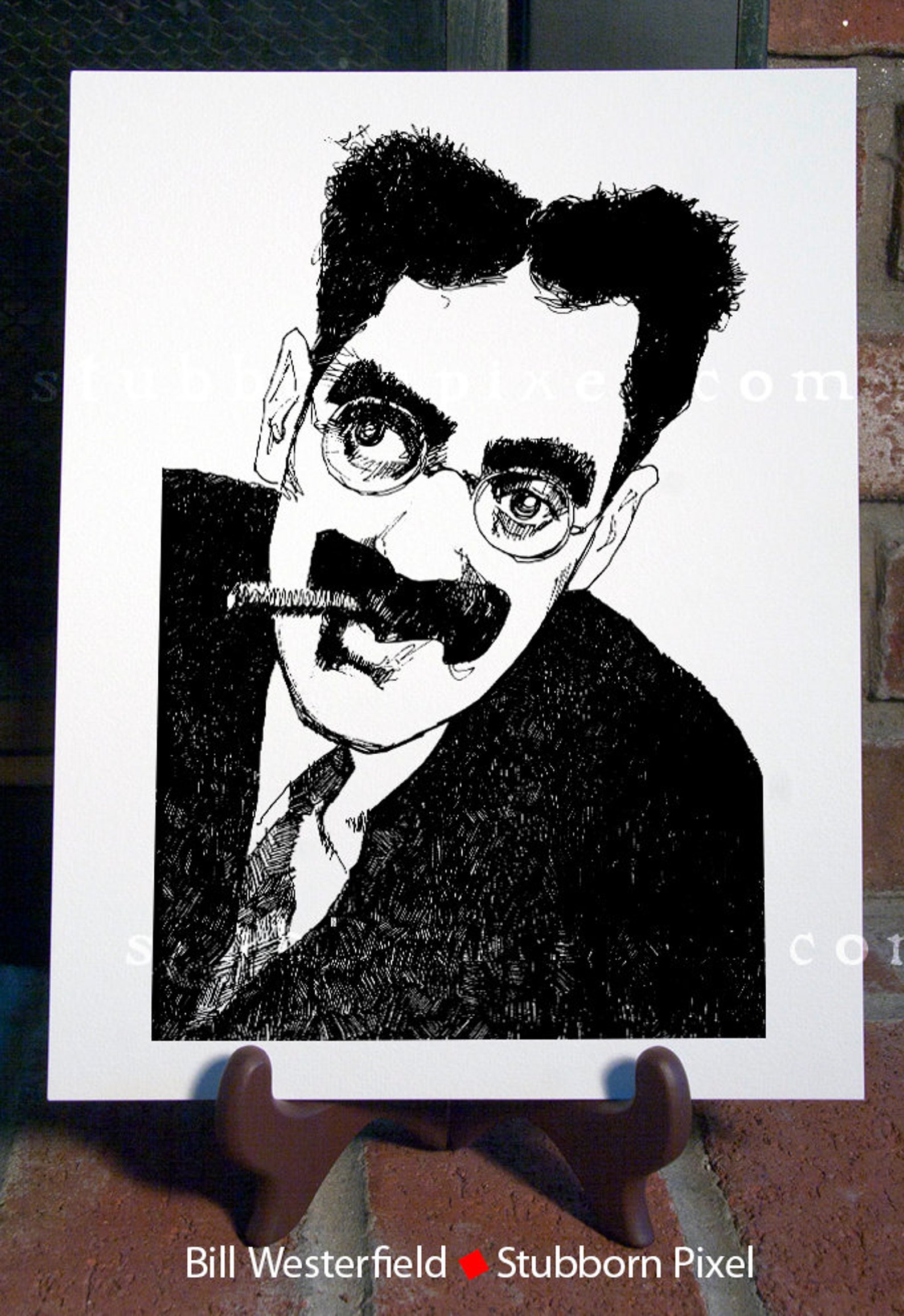 GROUCHO MARX Black and White Print Pen and Ink Drawing - Etsy Singapore