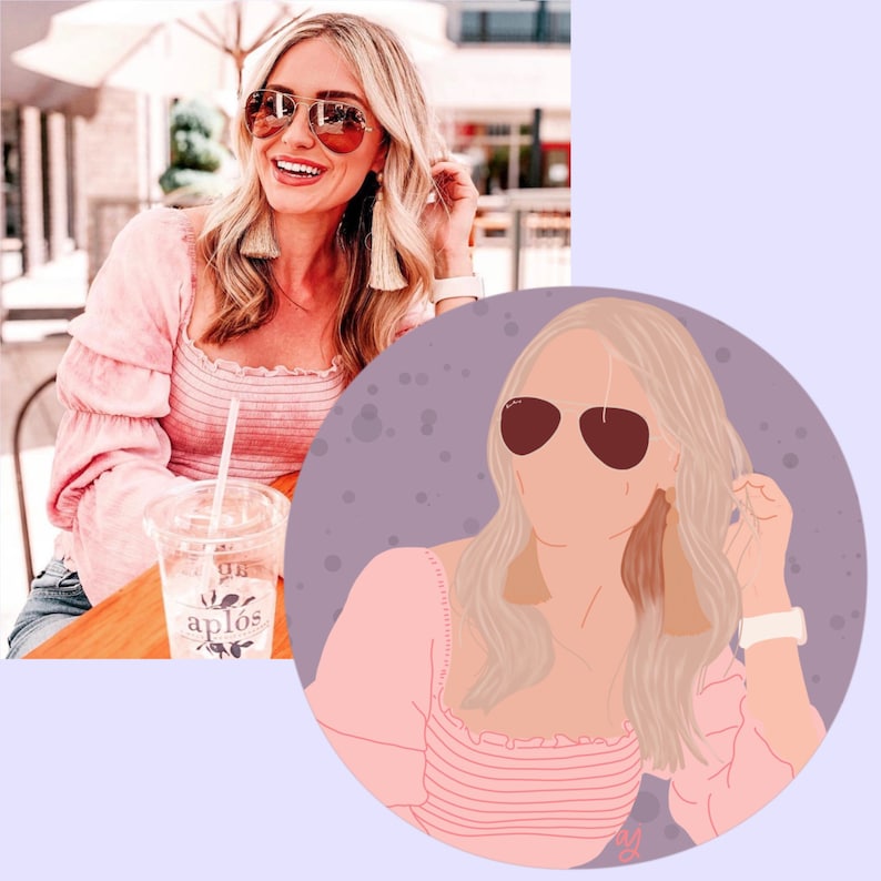 Digital Hand Drawn Custom PROFILE Portrait PNG File, PDF File ...