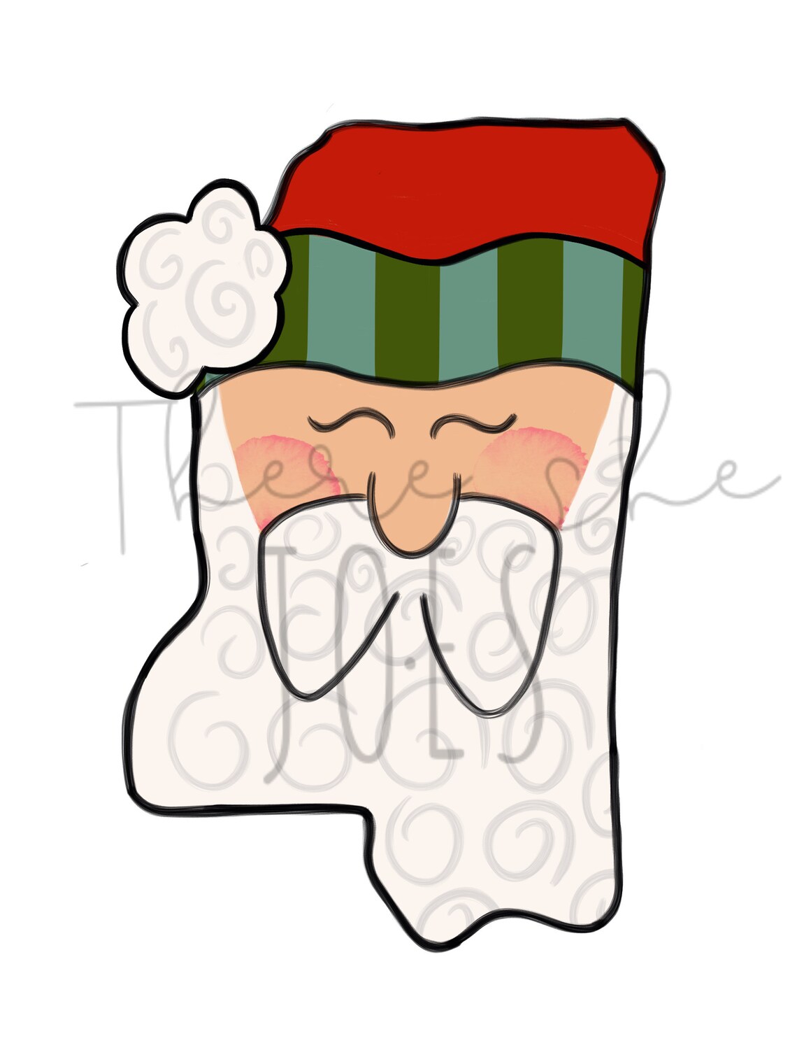 Santa Claus Mississippi State PNG File Watercolor Santa - Etsy