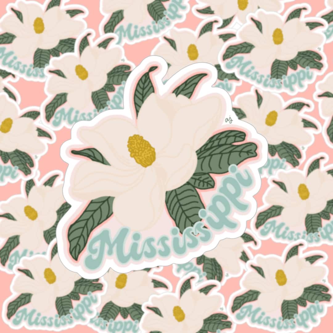 Mississippi Decal, Fun and Trendy State Decal, Magnolia Decal, Matte ...
