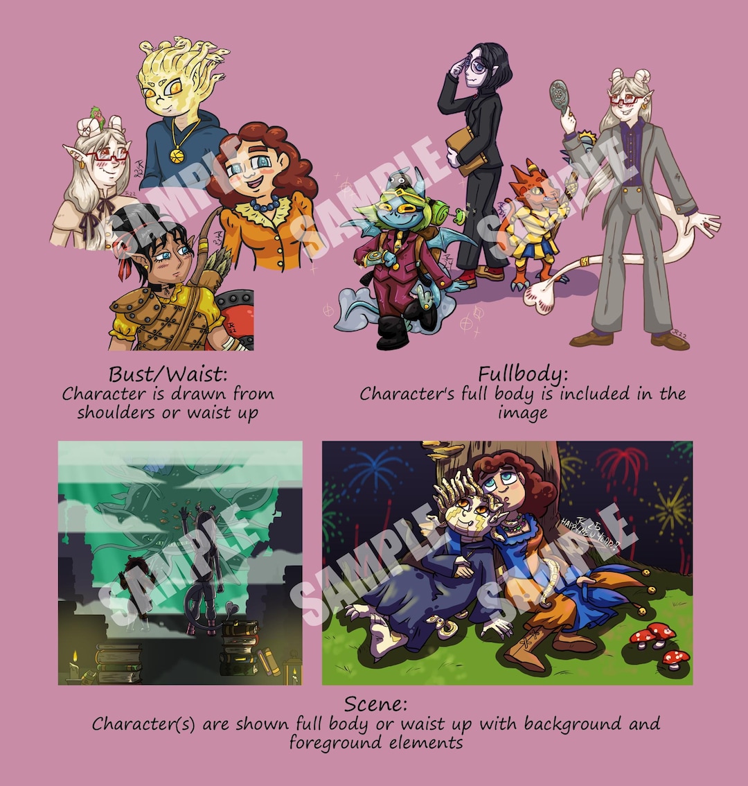 Open OC Commissions, Scene - Original Character Digital Art - Etsy