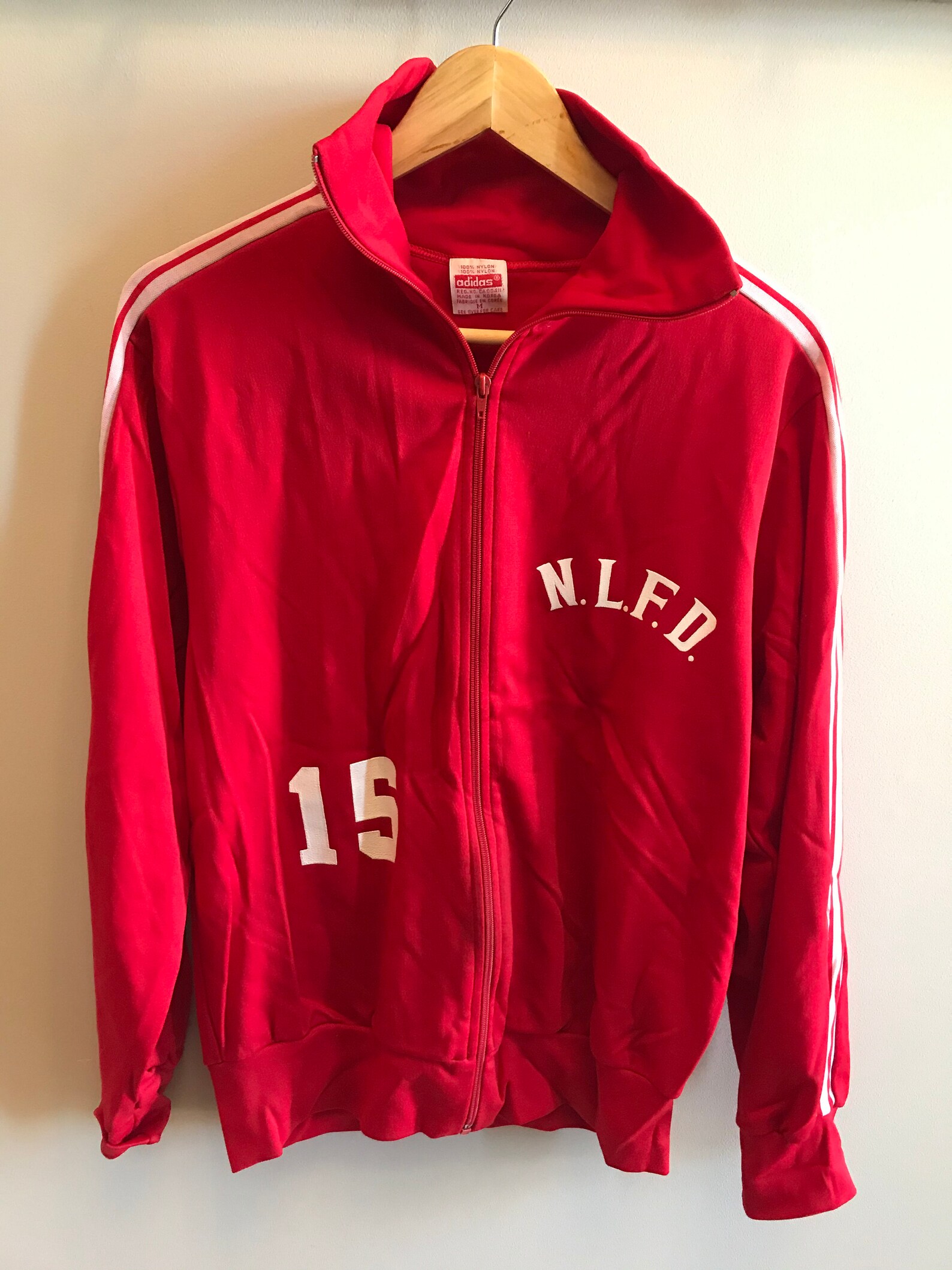 Vintage 70’s Adidas Track Jacket - MEDIUM - Personalized - N.L.F.D. #15 ...