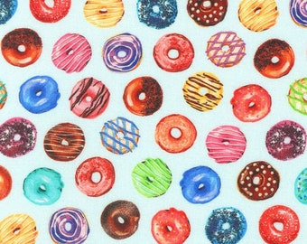 Assorted Donuts Fabric Donut Pattern by Kellygilleran Kitschy Retro ...
