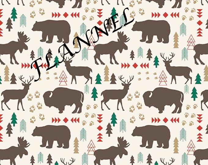 Wilderness Animal Flannel Fabric Riley Blake High Adventure - Etsy