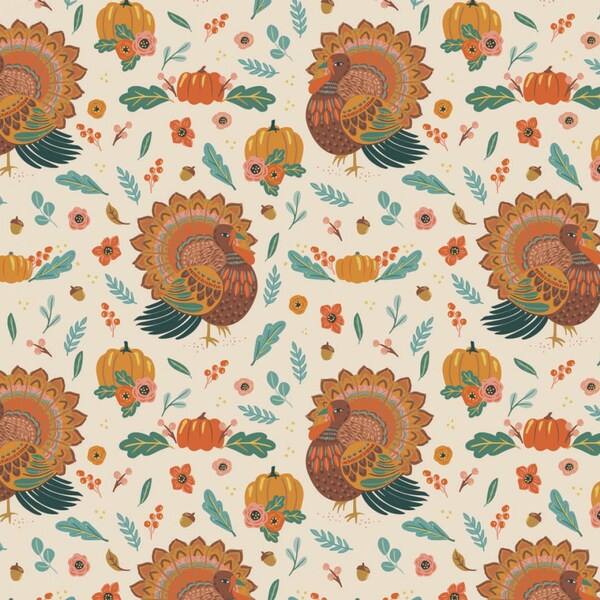 Thanksgiving Fabric - Etsy