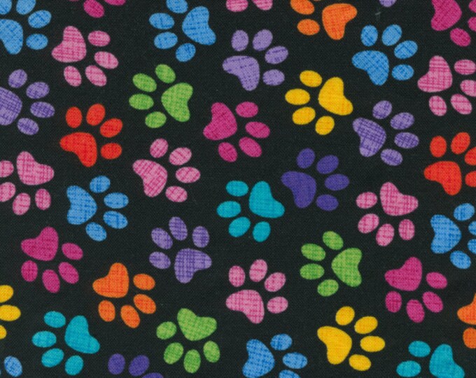 Colorful Dog Paw Fabric Timeless Treasures Gail C3928 Paw - Etsy