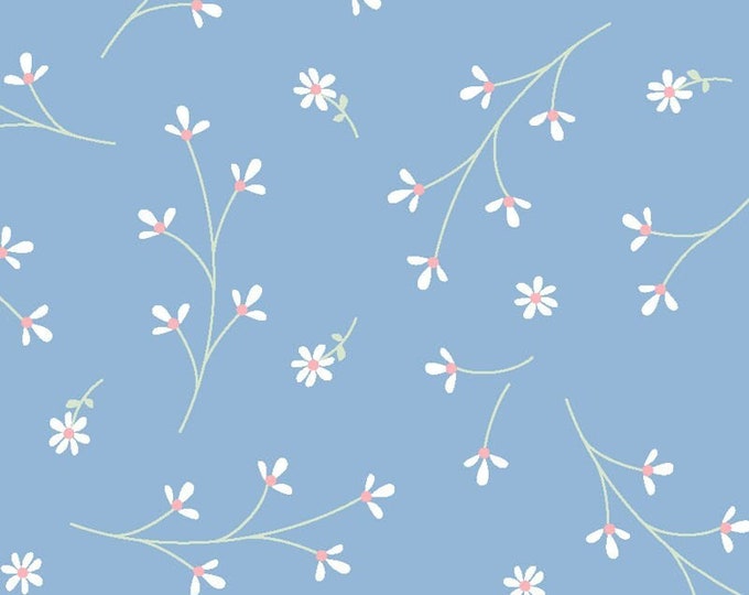 Small Print Blue Floral Fabric, Maywood Studio Pretty Petals 8260-B ...