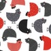Gray, Black, Red Chicken Fabric, Robert Kaufman Urban Zoologie 14720-3 ...