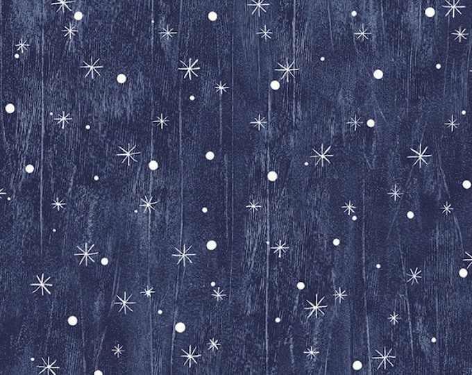Navy Blue Snowflake Fabric, Benartex Jolly Lane 13583-11 Pearl Krush ...