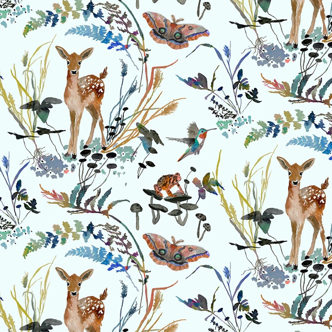 Fawn Fabric, Moths, Butterflies, Toad, Windham Deep Forest 52990D-3 ...