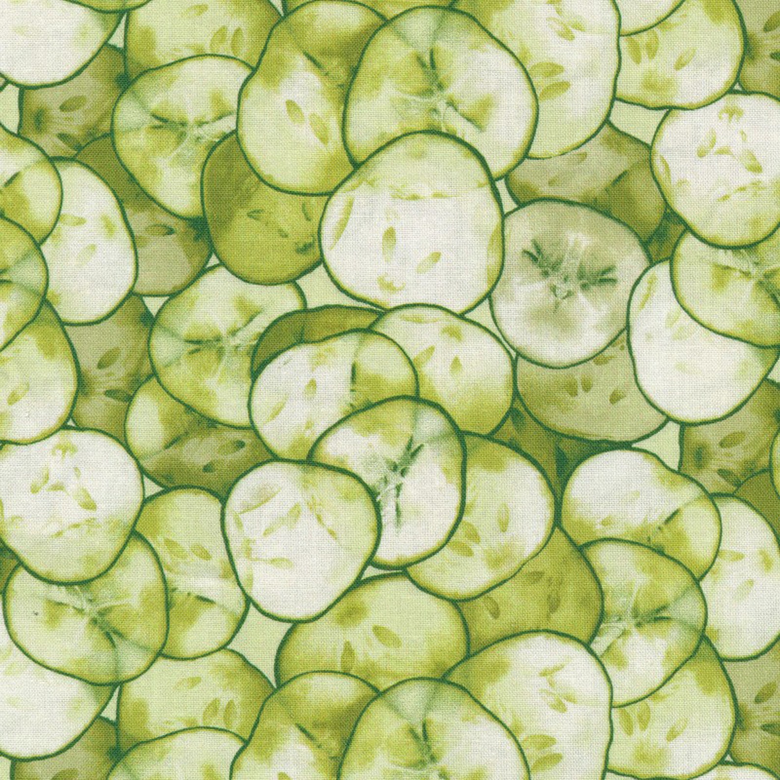 Sliced Cucumbers Fabric Paintbrush Studio Market Medley - Etsy