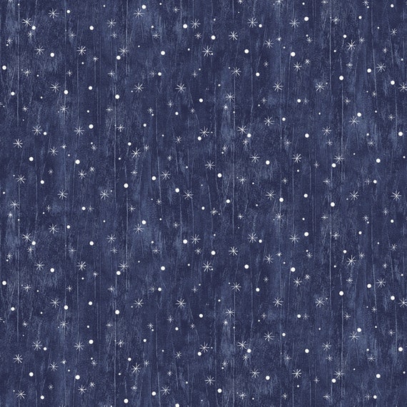 Navy Blue Snowflake Fabric Benartex Jolly Lane 13583-11 Pearl - Etsy