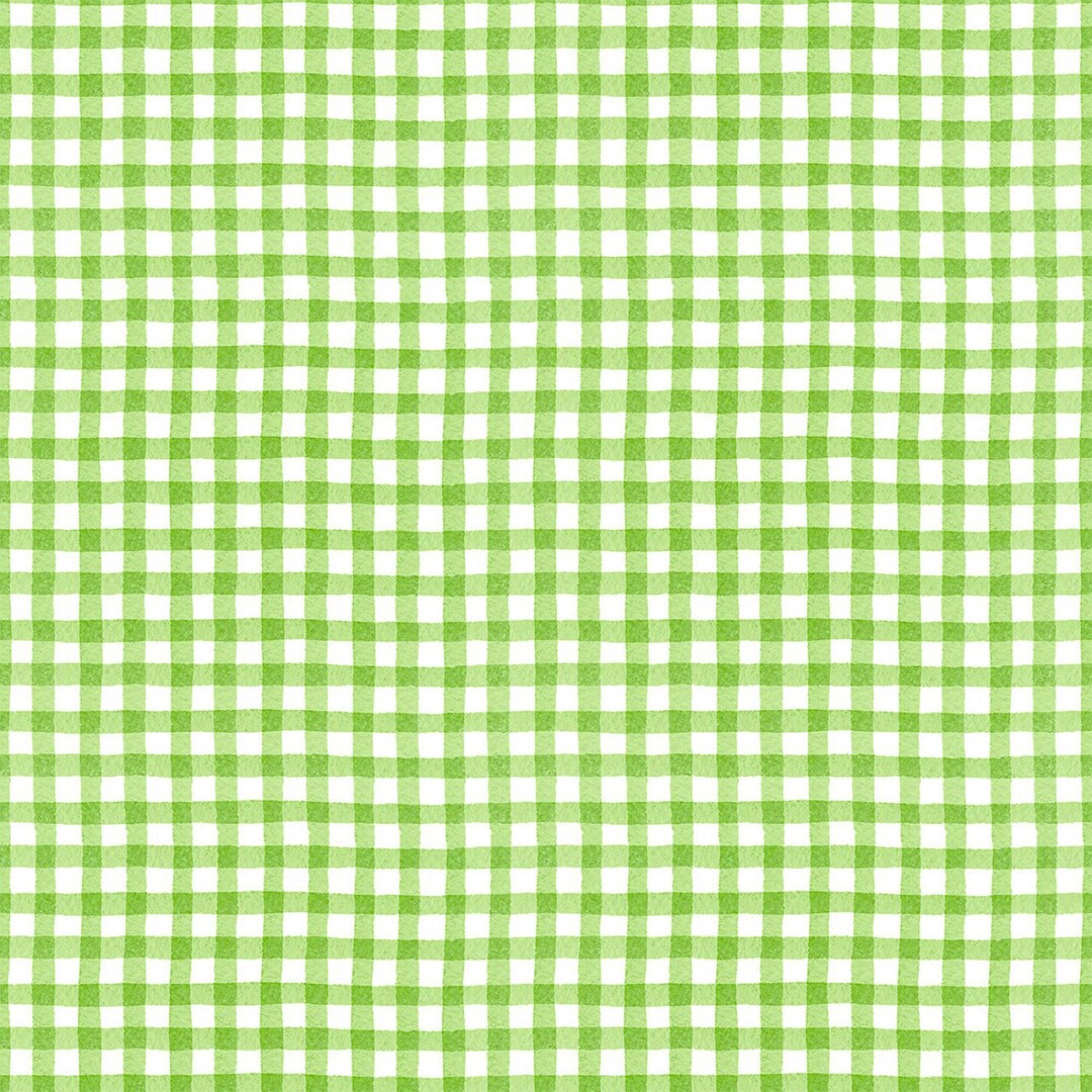 Bright Green Gingham Check Fabric, P & B Textiles Hoppy Easter 4972-G ...