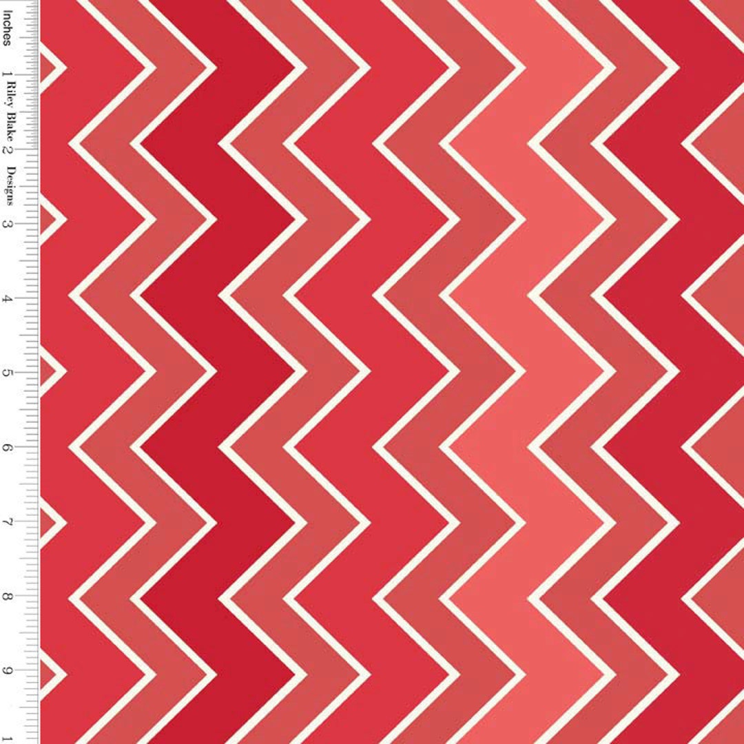 Red Chevron Fabric, Riley Blake C780-13 Shaded Chevron Medium Cinnamon ...
