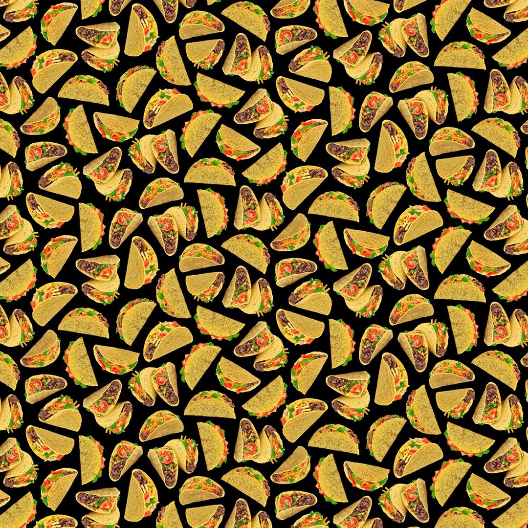 Tossed Taco Fabric, Fabric, Timeless Treasures in Queso Emergency ...