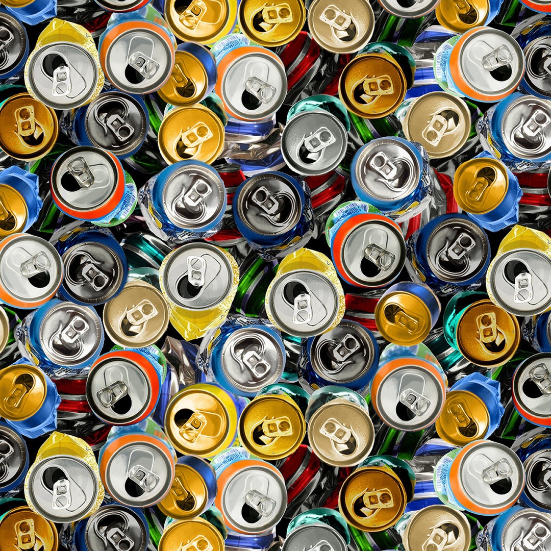 Crushed Beer Cans Fabric, Benartex Kanvas Studio Ale House 12744-99 ...