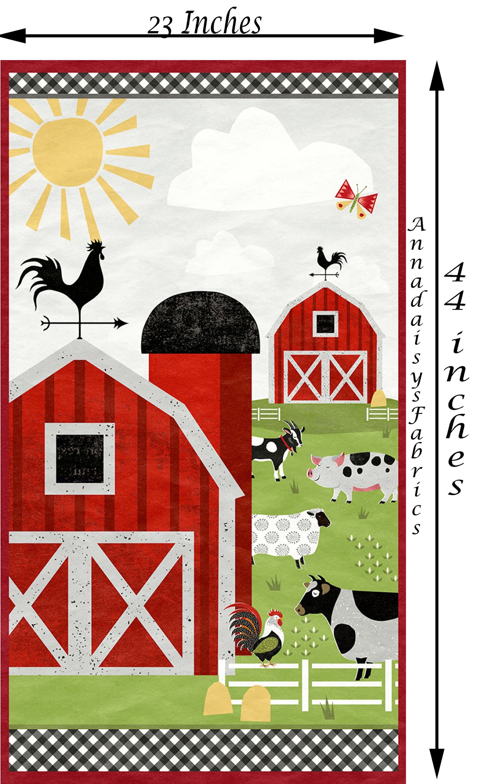 Farm Fabric Panel Red Barn Farm Animals Wilmington Prints - Etsy