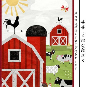 Farm Fabric Panel Red Barn Farm Animals Wilmington Prints - Etsy