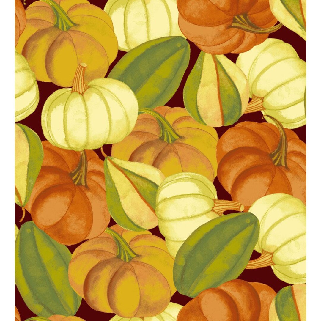 Gourds & Pumpkin Fabric, Fall Quilt Fabric, Clothworks Autumn Reverie ...