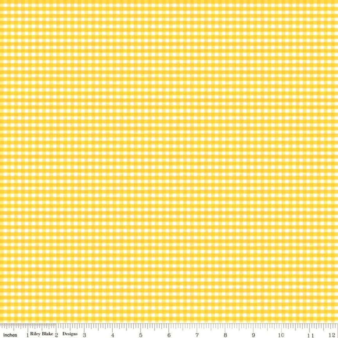 Vibrant Yellow Gingham Check Fabric, Riley Blake C440-50 Yellow, 1/8 ...