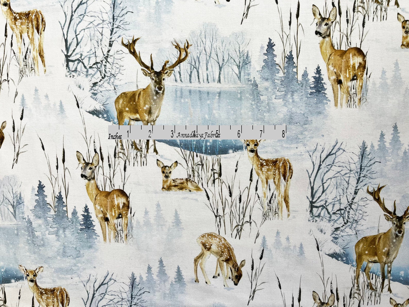 Woodland Deer Fabric Timeless Treasure Winter Woods CD1216 - Etsy
