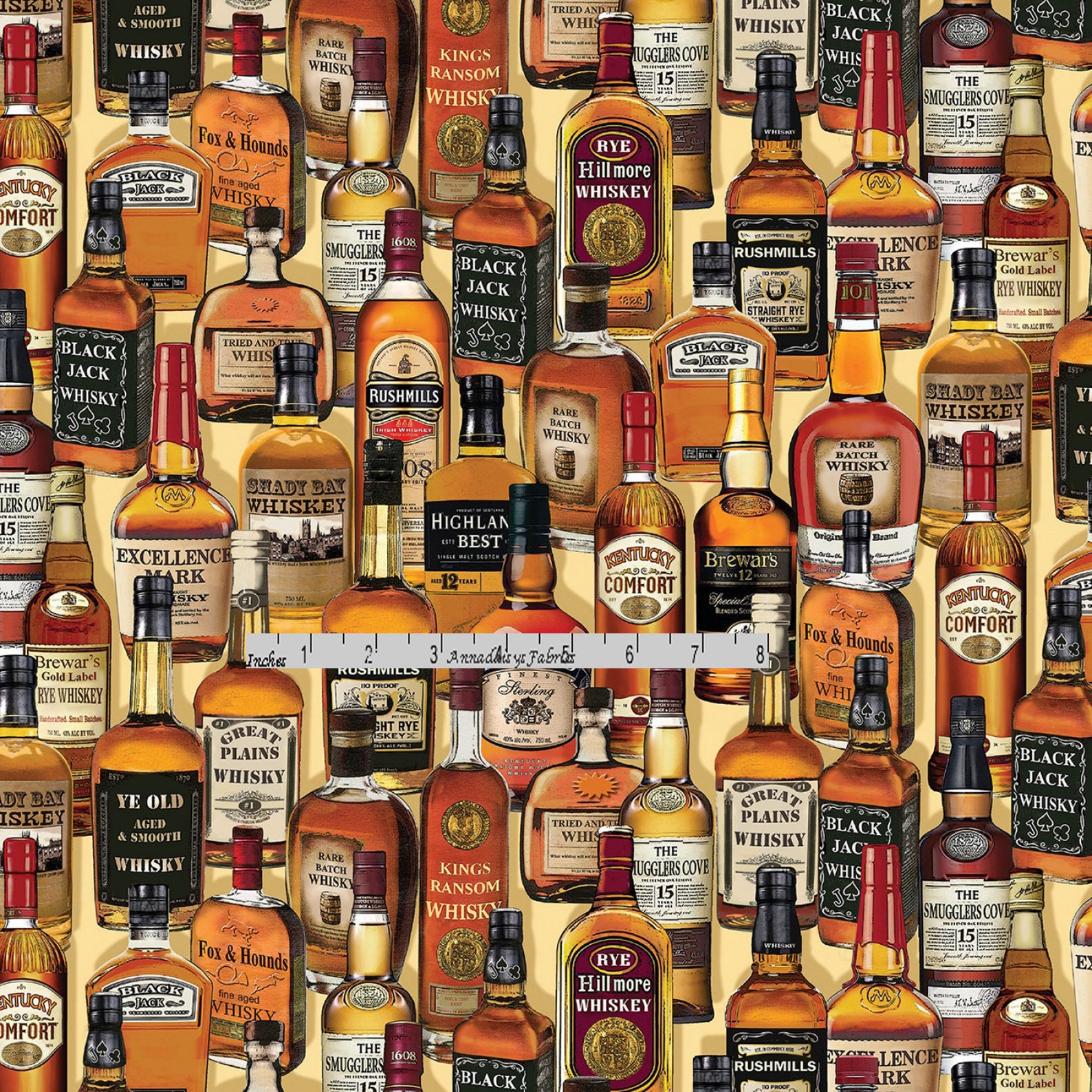 Whiskey Fabric Benartex Kanvas Studio Top Shelf 12861 Greta - Etsy