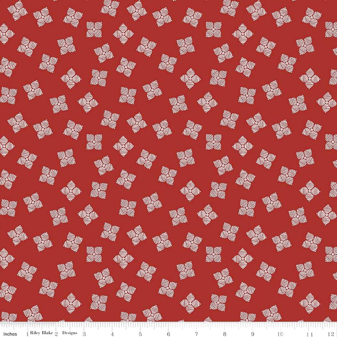 Red Floral Fabric, Riley Blake Red Hot C11678 Red, Jill Finley, Red and ...