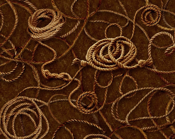 Western Ropes Fabric Oasis Fabrics Cattle Drive 595081 Brown - Etsy