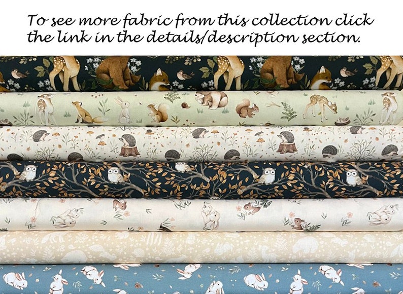 Baby Animals Fabric Dear Stella Little Forest DNS2309 Digital - Etsy