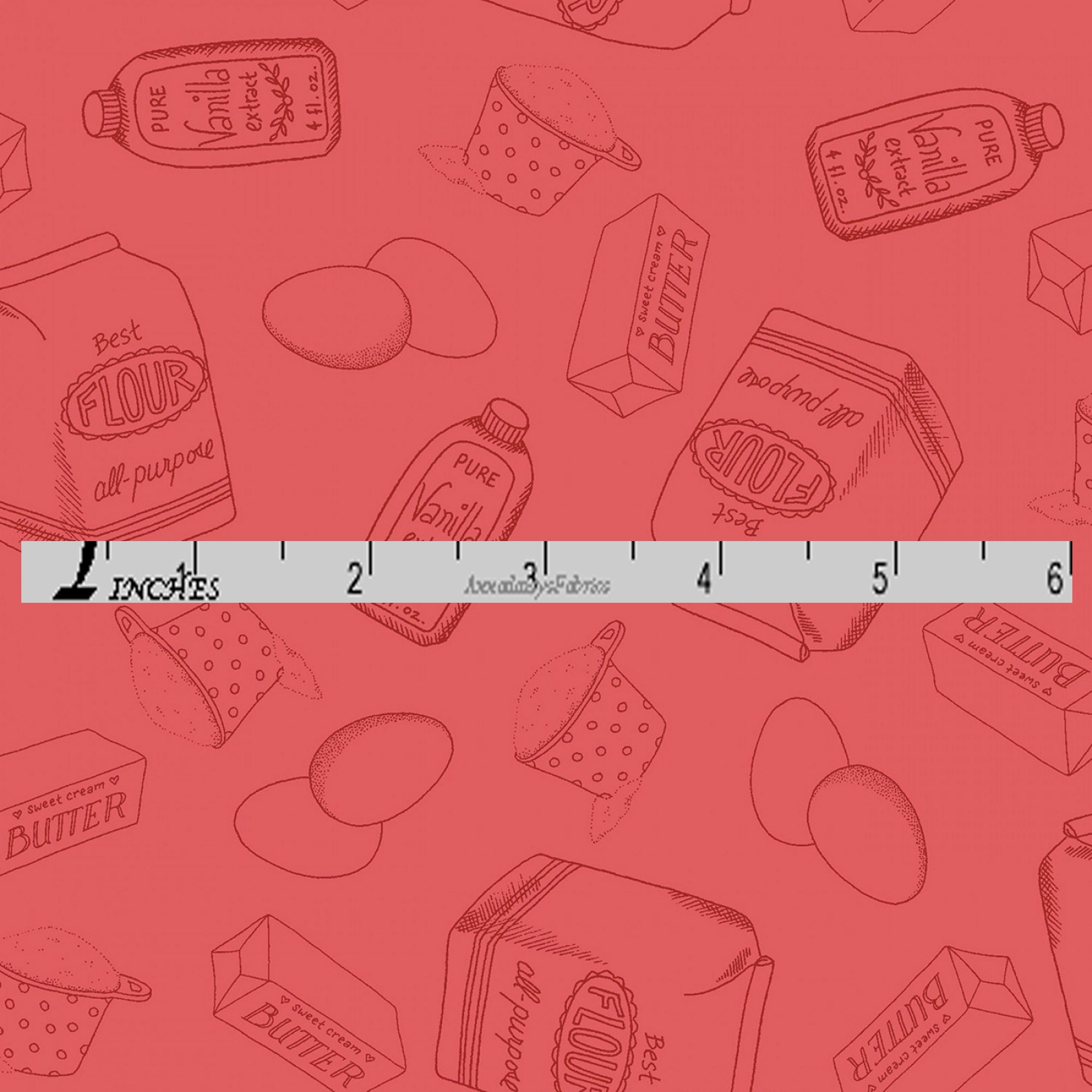 Red Retro Baking Fabric Maywood Studio Happiness is Homemade - Etsy