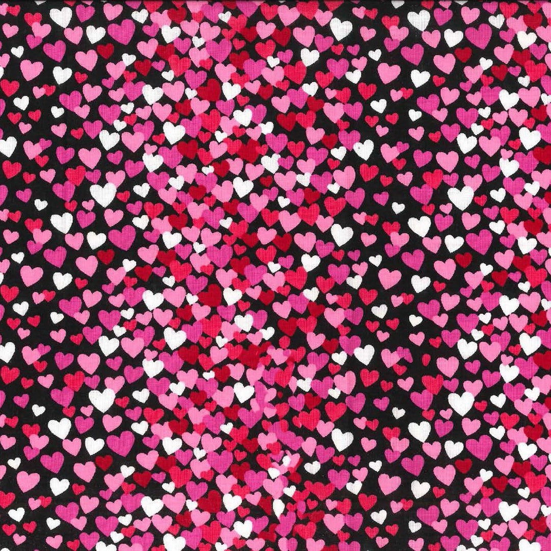 Red & Pink Hearts Fabric, Fabric Traditions Ombre Hearts 17296-Z ...